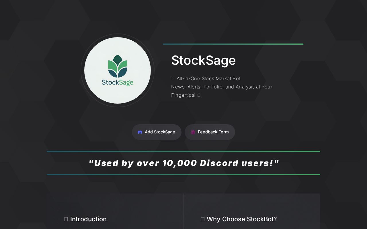 StockSage - Your Ultimate Investment Companion on Discord